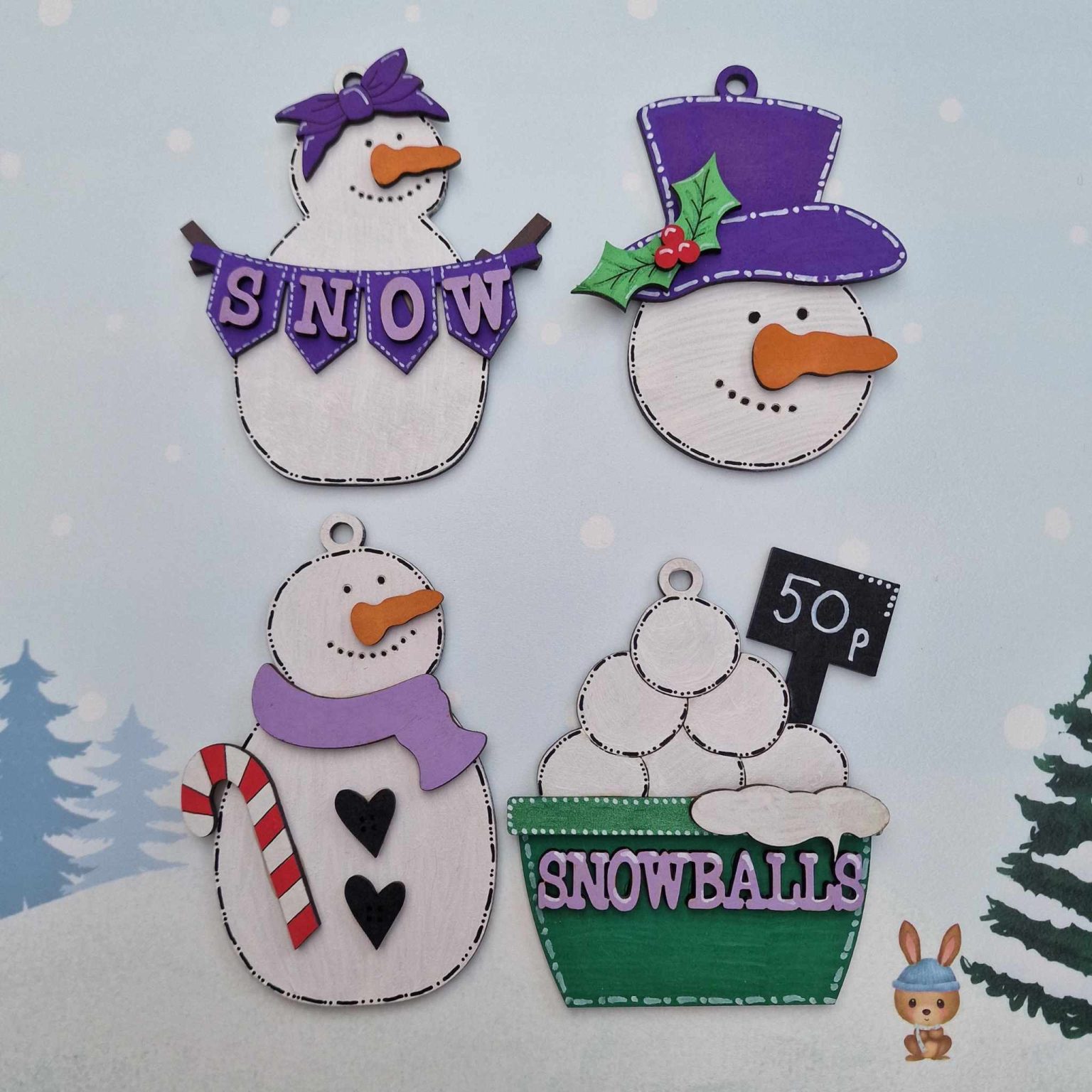 Snow baubles 4 set - Manchester Craft Blanks
