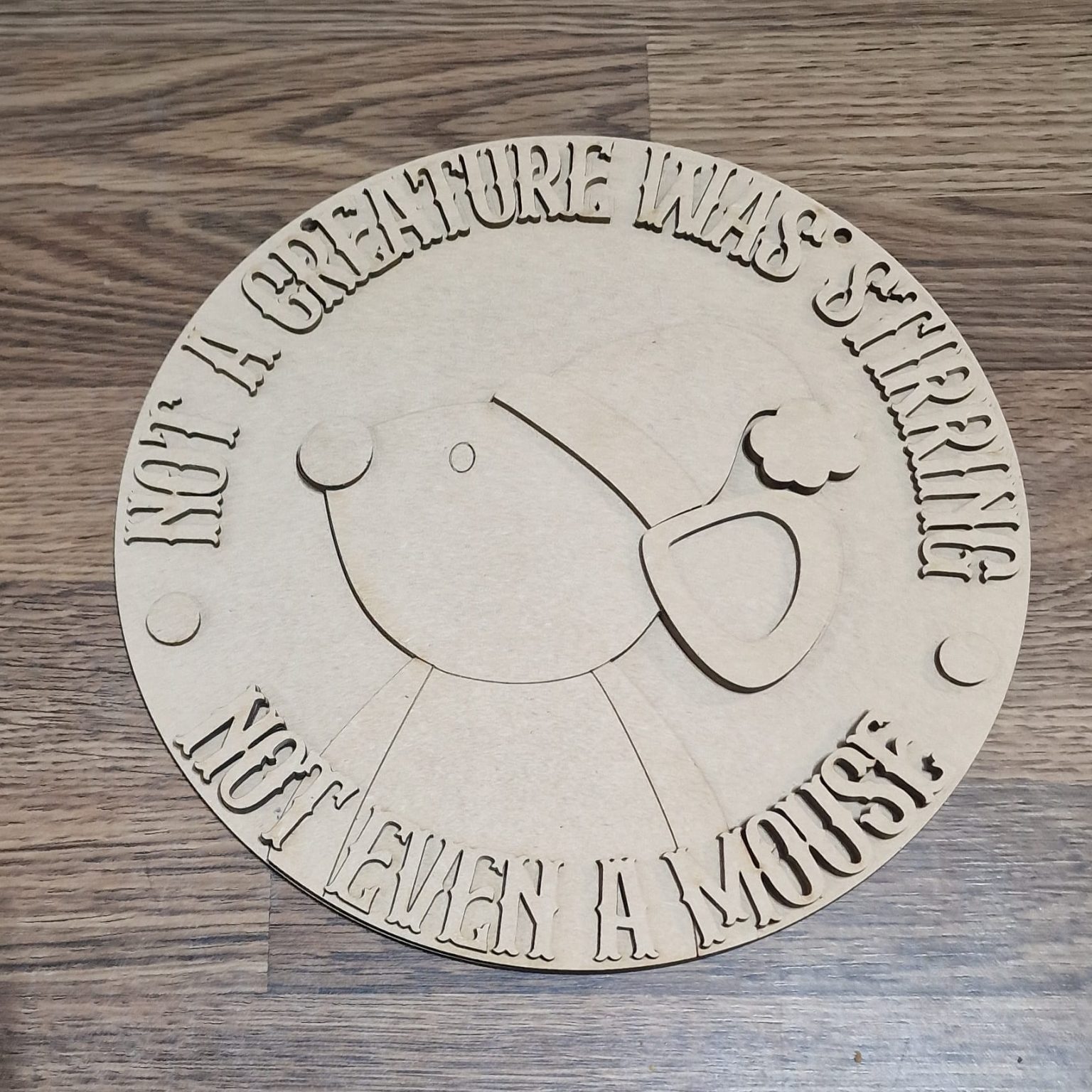 Not a creature was stirring - mouse plaque - Manchester Craft Blanks