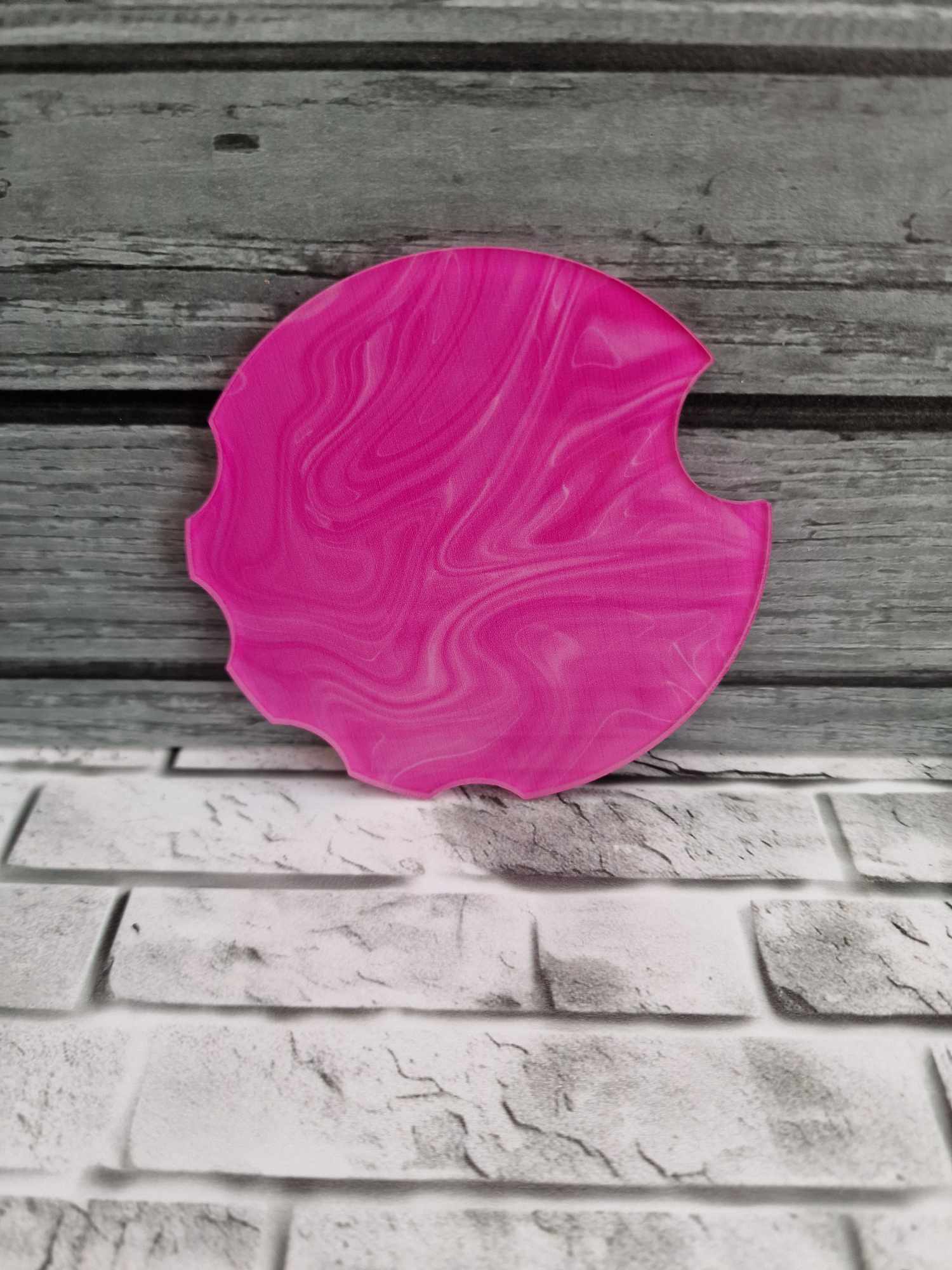 Nail plaque 10cm - coloured acrylic - Hot pink swirl - Manchester Craft ...