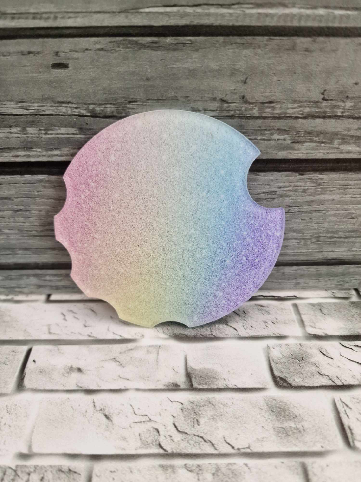 Nail plaque 10cm - coloured acrylic - Rainbow glitter effect ...