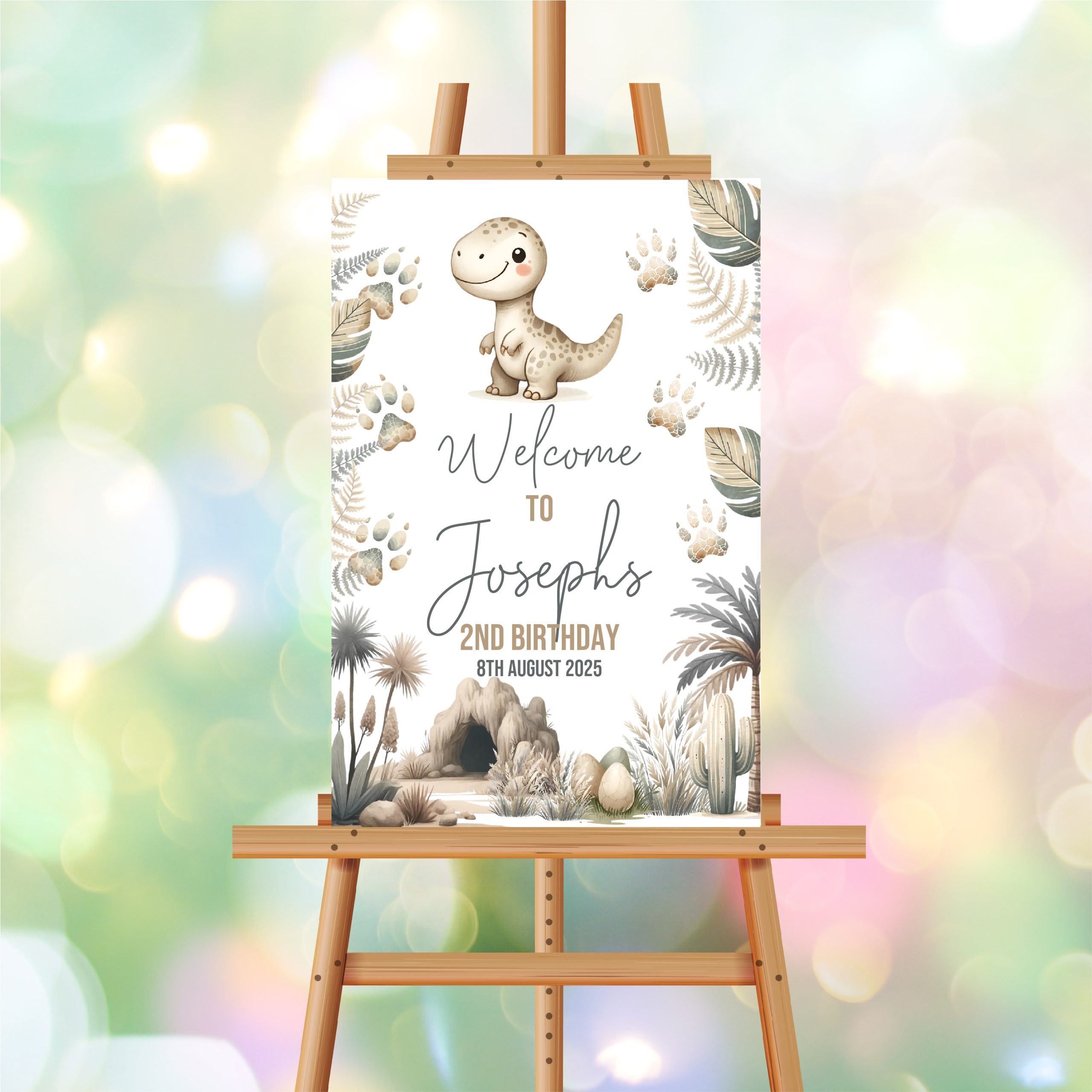 Birthday Board - Beige Dino - Manchester Craft Blanks