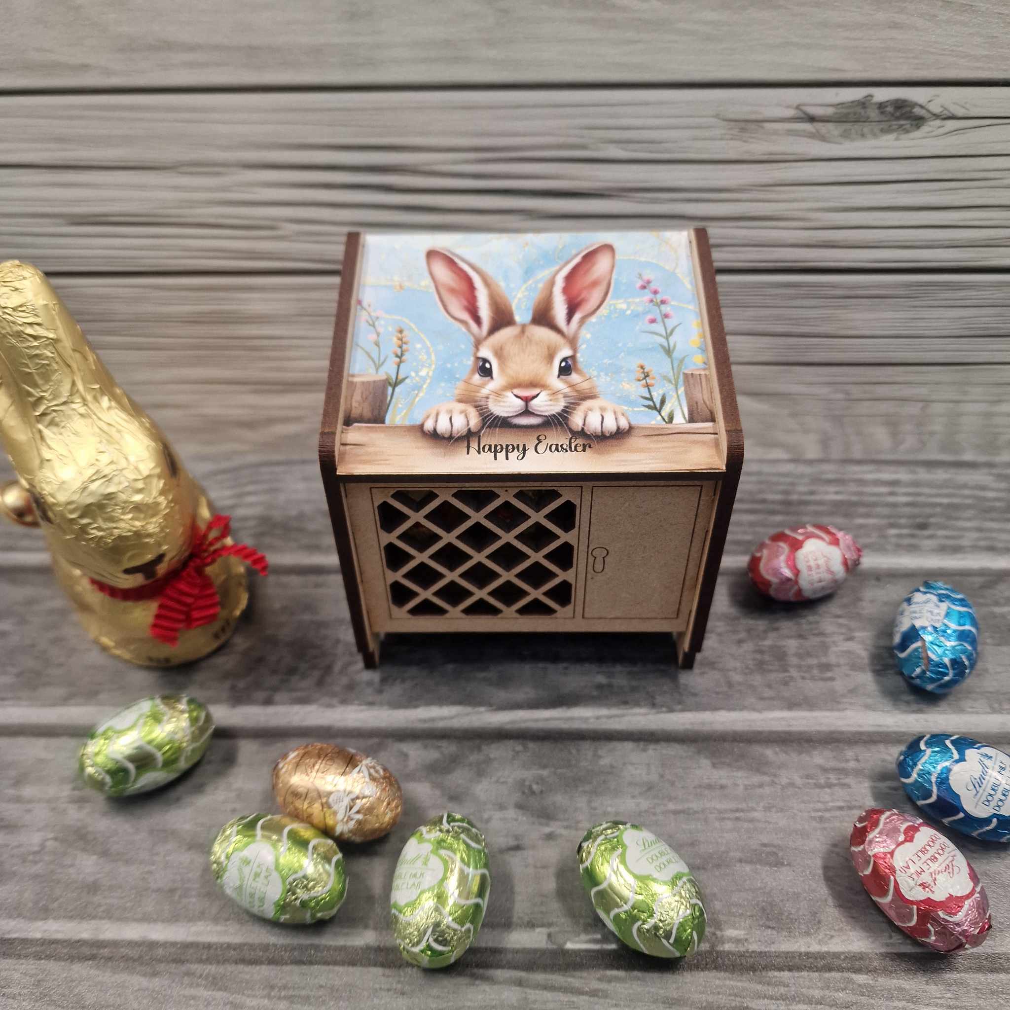MINI Hutch vinyl - Bunny Blue Gold - Manchester Craft Blanks