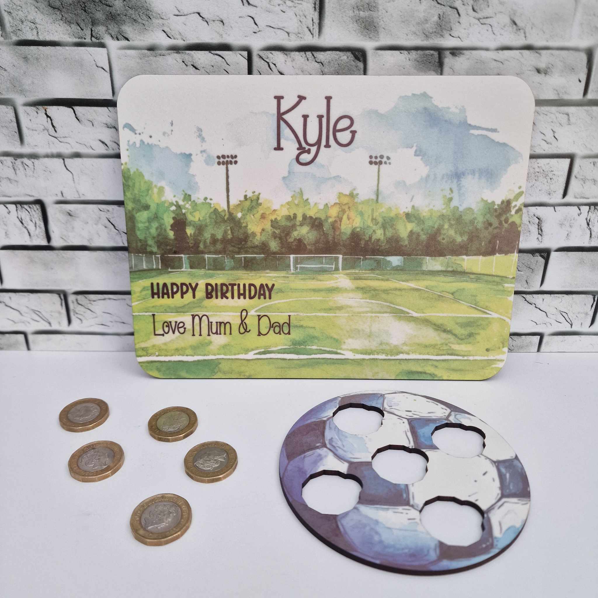 Sublimation sheet AND blank for coincard - football
