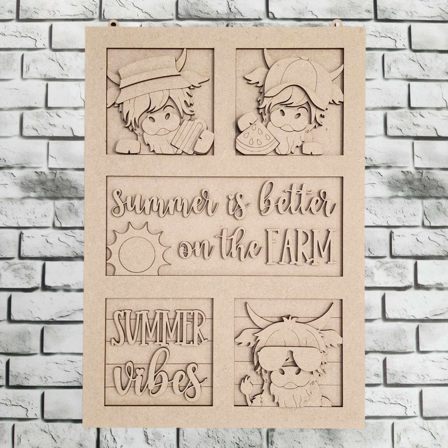 Large multi frame with summer highlands mdf craft blank kit
