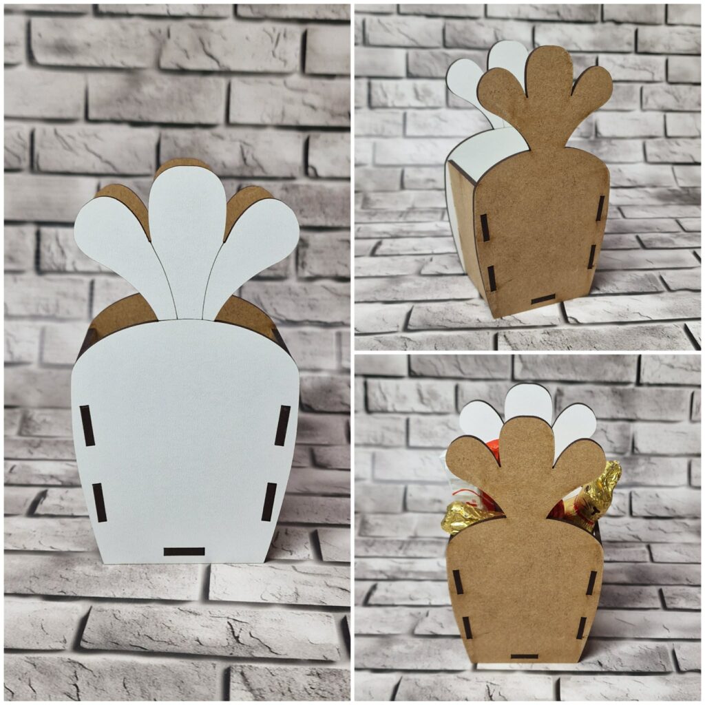 Carrot box in white MDF