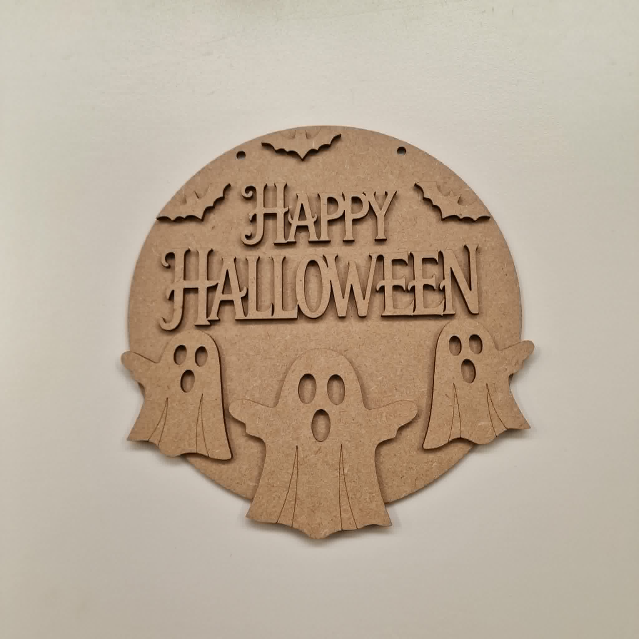 Happy Halloween 3 ghost 20cm round